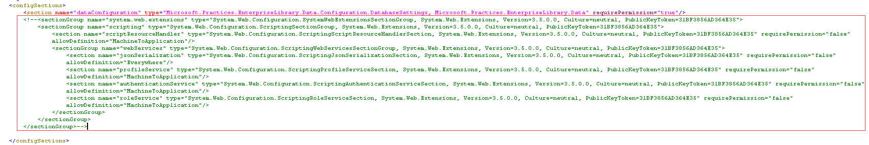 asp.net站点从2003服务器迁移到2008服务器出现定义了重复的“system.web.extensions/scripting/scriptResourceHandler”节的问题解决 ...