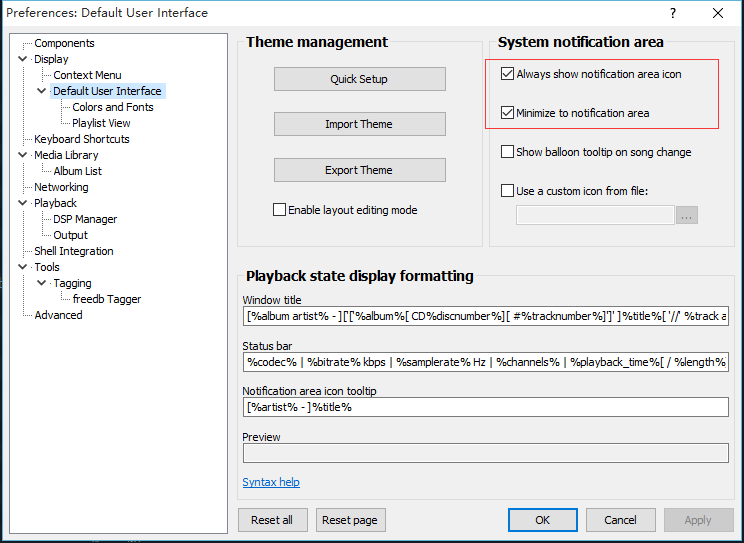 foobar2000 sets the close button to minimize to the system tray - Programmer Sought